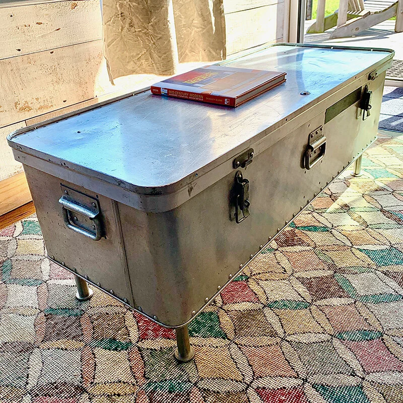 Aluminum trunk coffee table store